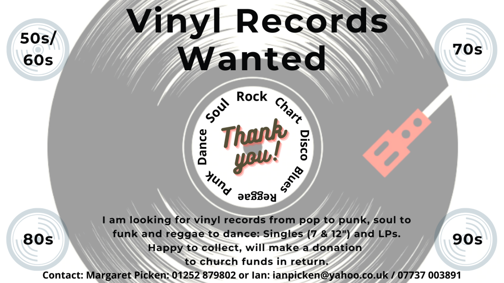 Vinyl Records wanted – Sandhurst and Yateley Methodist Church